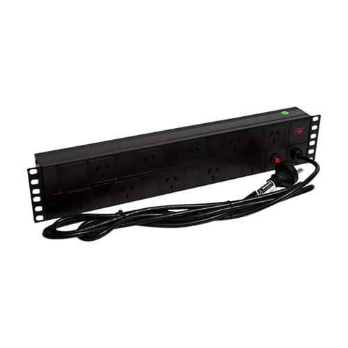 Wideband 10 Way Basic Horizontal PDU, (10) 3 Pin Aus GPO Output (1) 3 ...